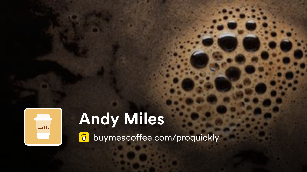 Andy Miles is Python tuition resources, including blog, podcasts and a vlog. - Buymeacoffee