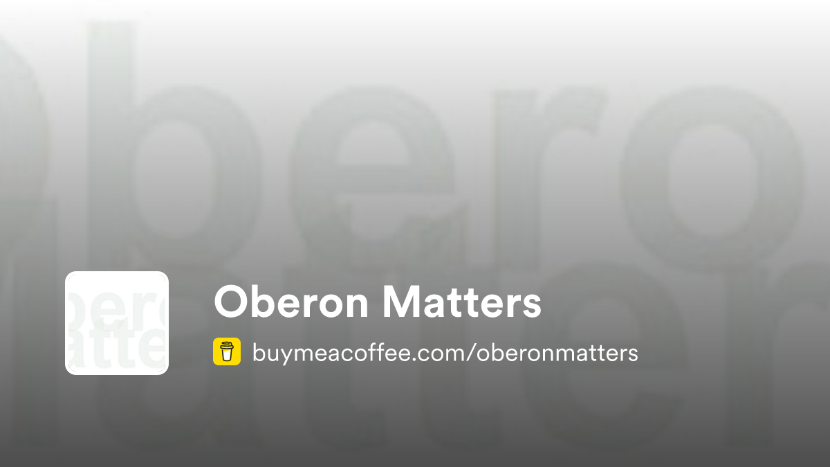 Oberon Matters - Buymeacoffee