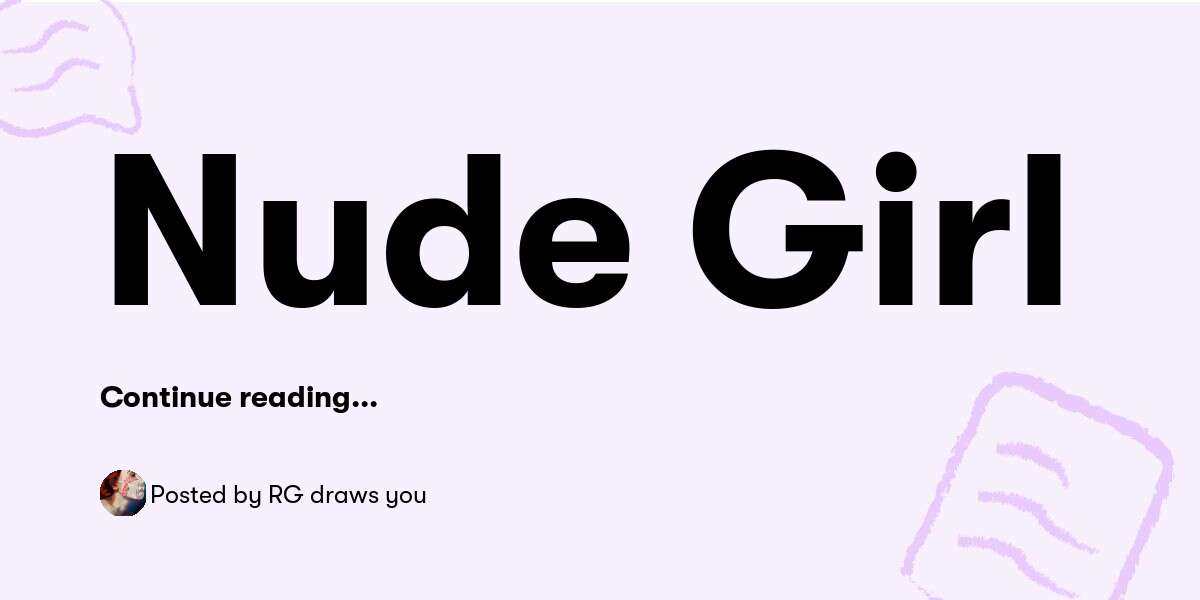 Nude Girl — Rg Draws You Buymeacoffee