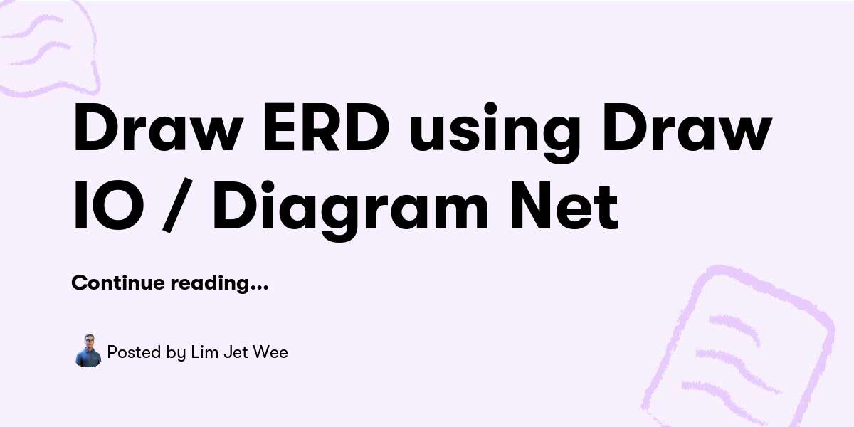 Draw ERD using Draw IO / Diagram Net — Lim Jet Wee - Buymeacoffee