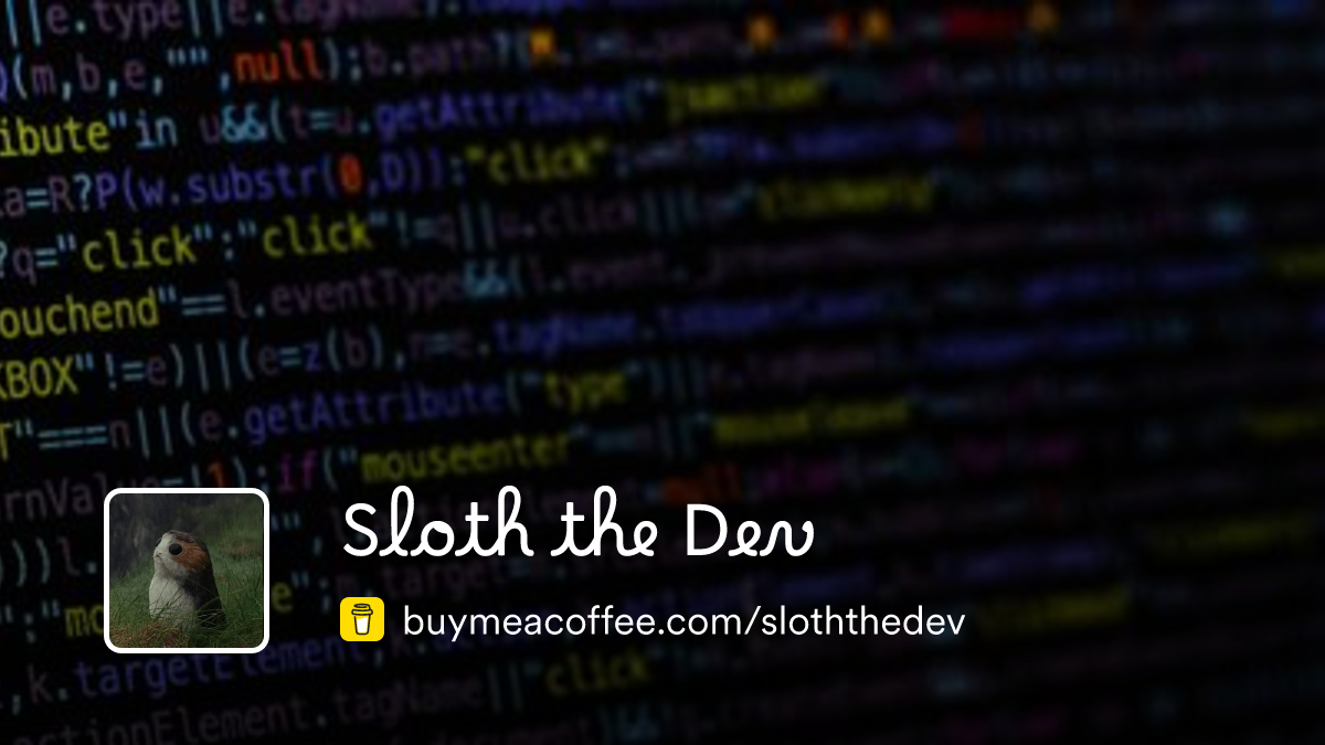Sloth the Dev is a Developer - Buymeacoffee