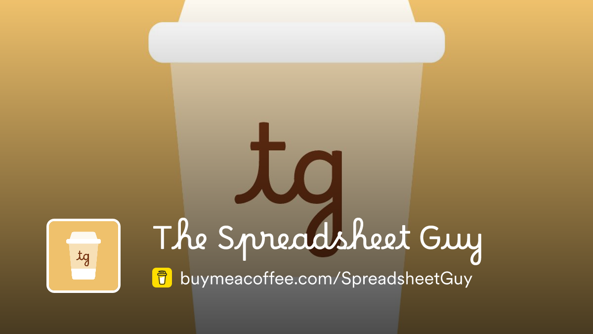 The Spreadsheet Guy is Reporting - Buymeacoffee