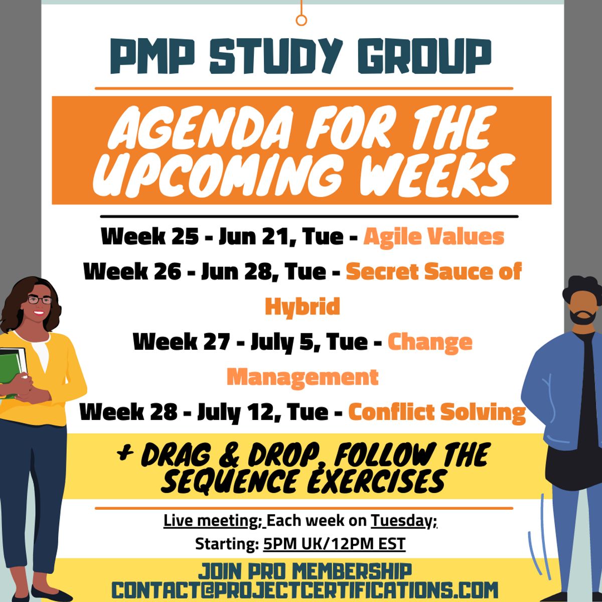 PMP Study Group – Agenda for next 4 weeks – Drag & Drop Questions and ...
