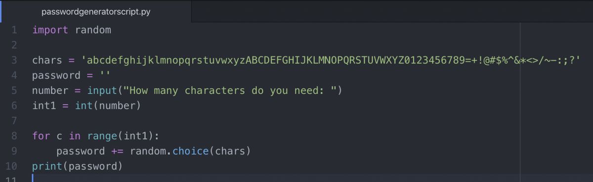 Python Password Generator Script — Brandon Lipani - Buymeacoffee Python Password Generator Script — Brandon Lipani - Buymeacoffee