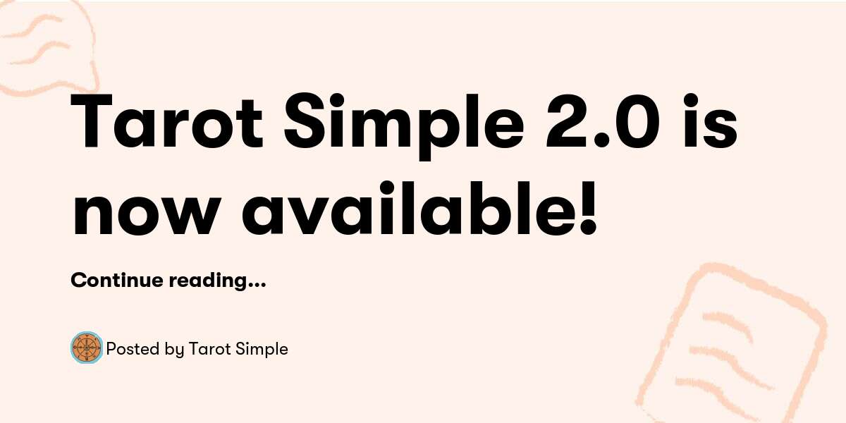 Tarot Simple 2.0 is now available! — Tarot Simple - Buymeacoffee