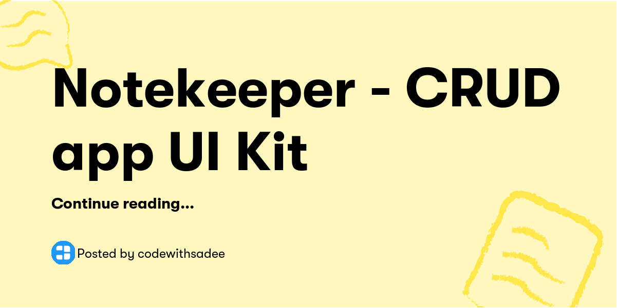 Notekeeper - CRUD app UI Kit — codewithsadee - Buymeacoffee