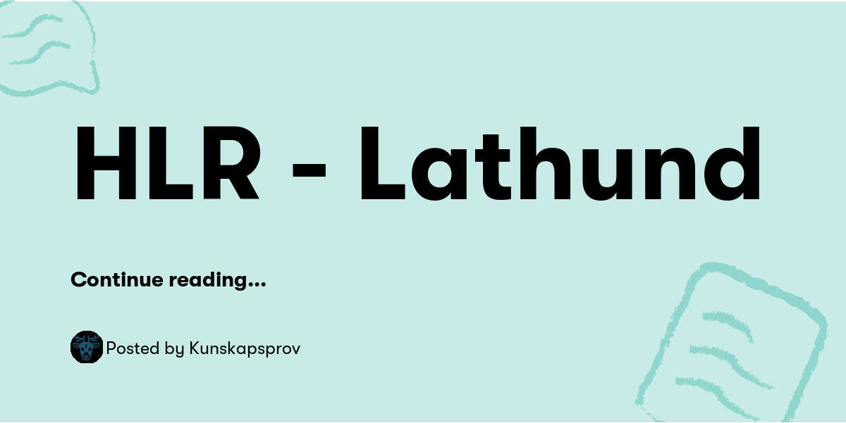 HLR - Lathund — Kunskapsprov - Buymeacoffee