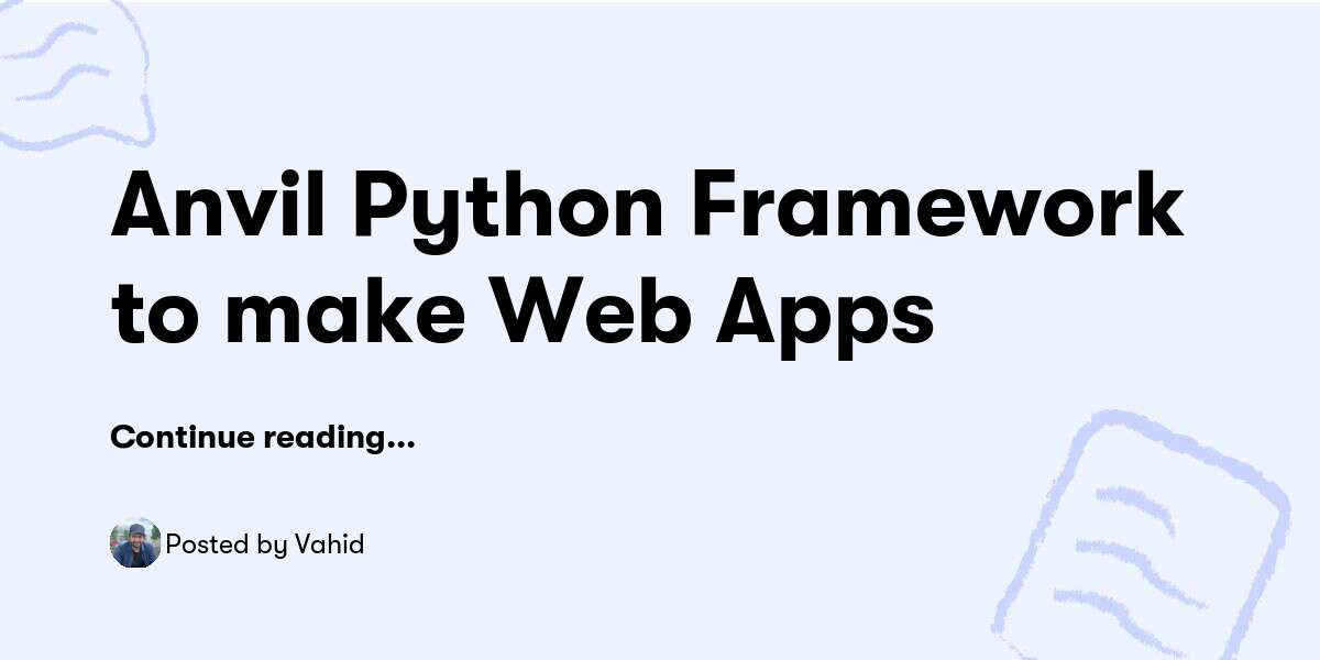 Anvil Python Framework to make Web Apps — Vahid - Buymeacoffee