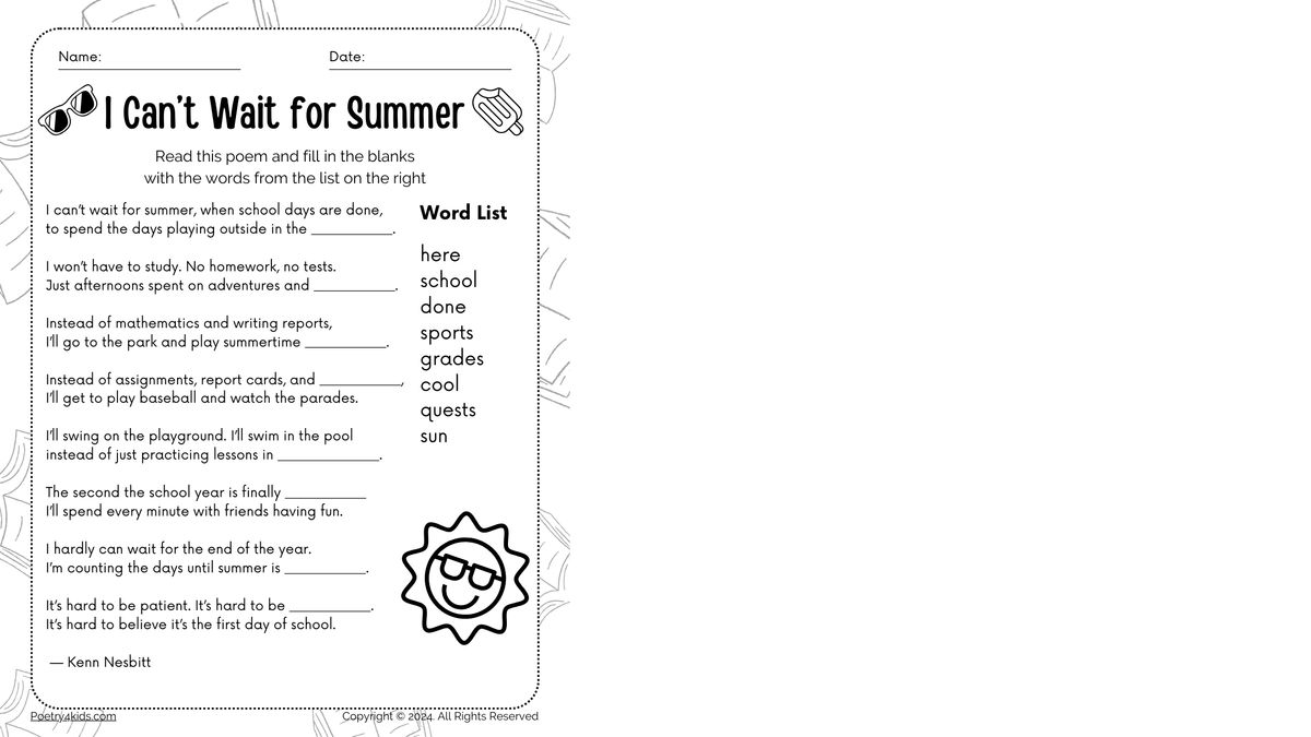 Introducing Printable Poetry Activity Worksheets for Your Classroom ...
