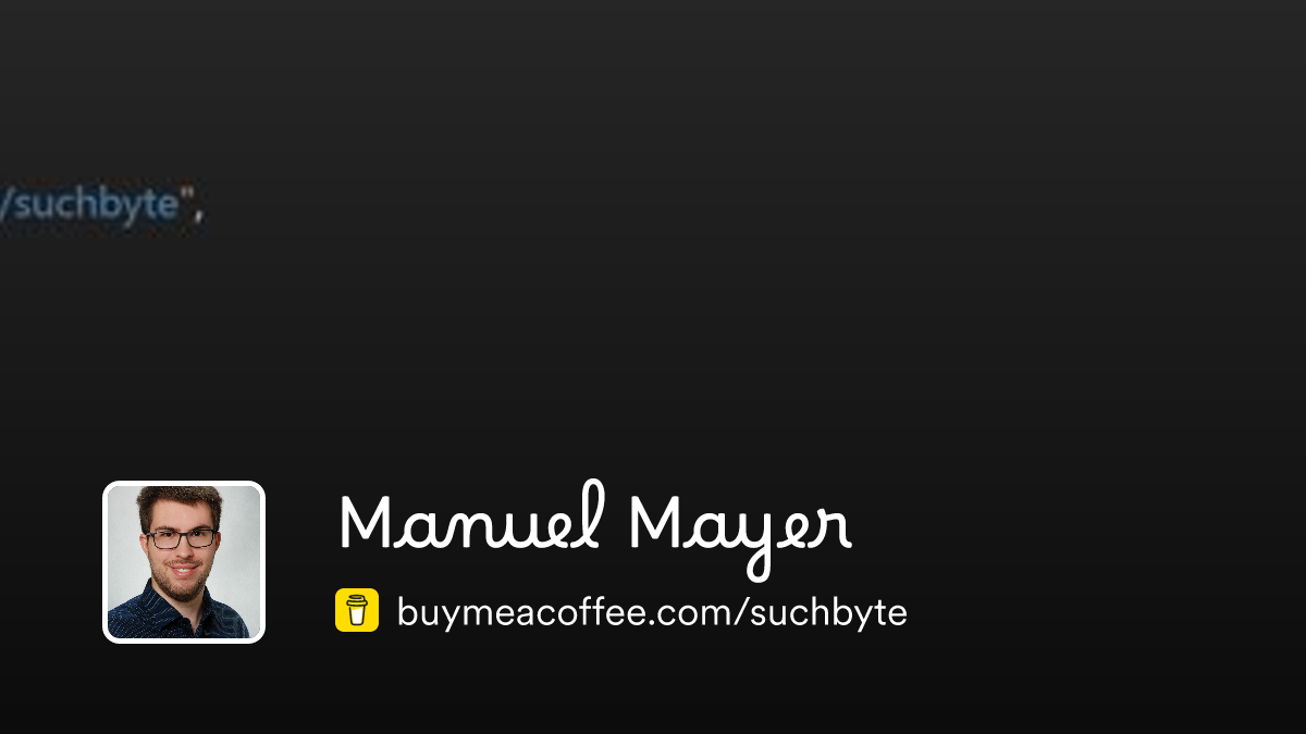 Manuel Mayer is Developing software - Buymeacoffee