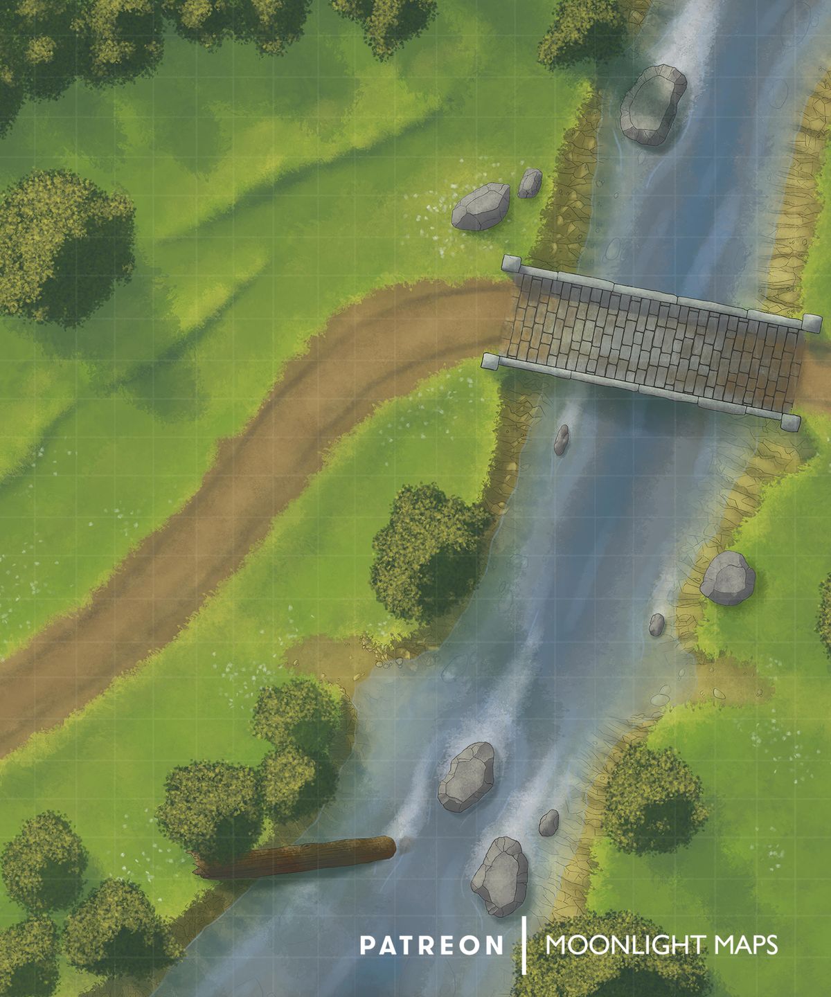 Riverside battle map for D&D — Moonlight Maps - Buymeacoffee