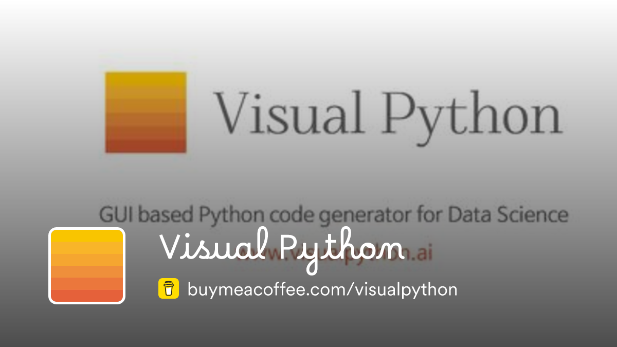 Visual Python is GUI-based Python code generator for data science. - Buymeacoffee