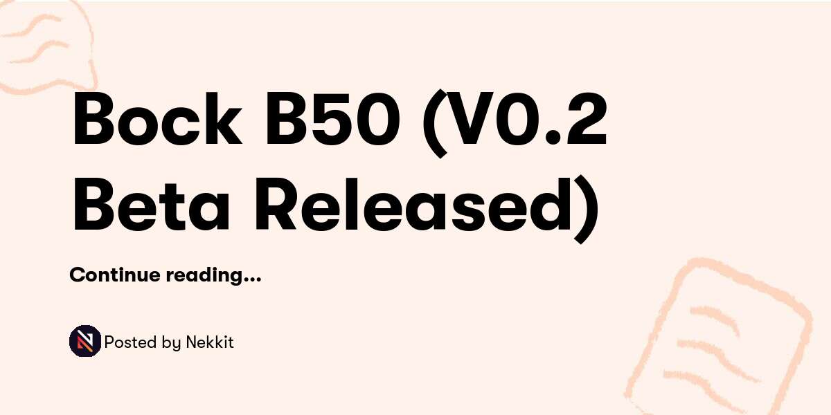 Bock B50 (V0.2 Beta Released) — Nekkit - Buymeacoffee