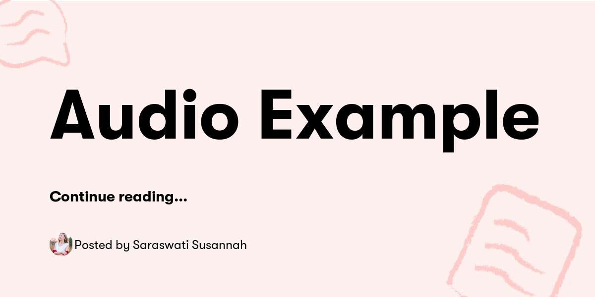 Audio Example — Saraswati Susannah - Buymeacoffee