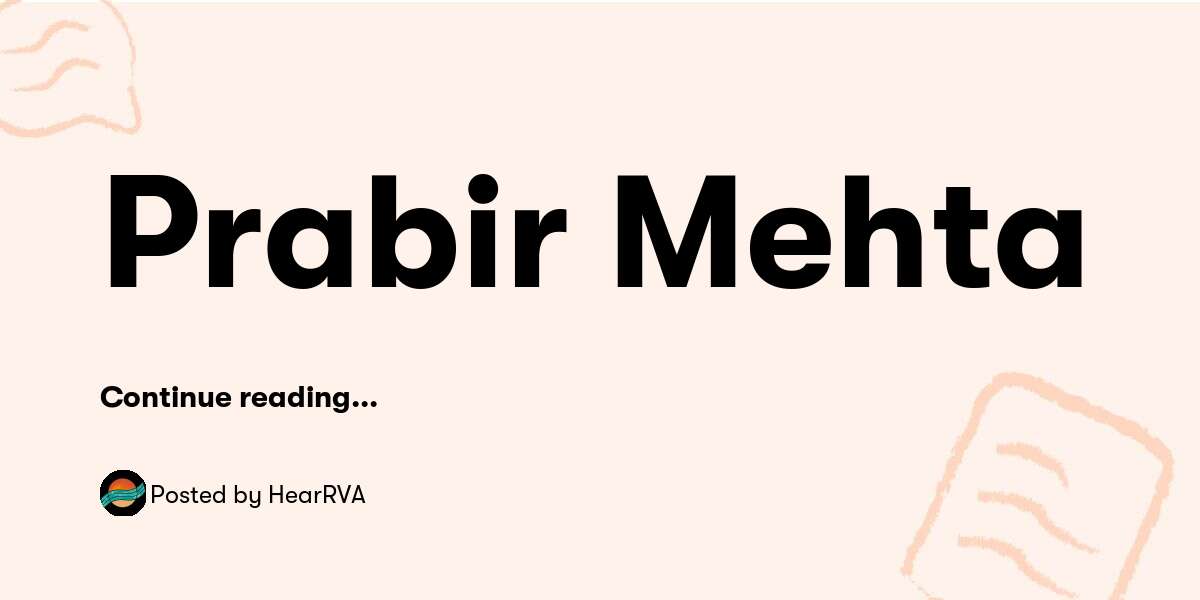Prabir Mehta — HearRVA - Buymeacoffee