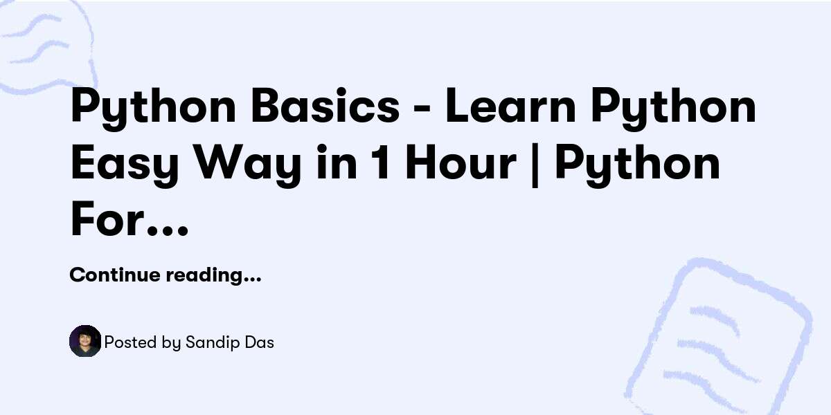 Python Basics - Learn Python Easy Way in 1 Hour | Python For Cloud EP1 ...