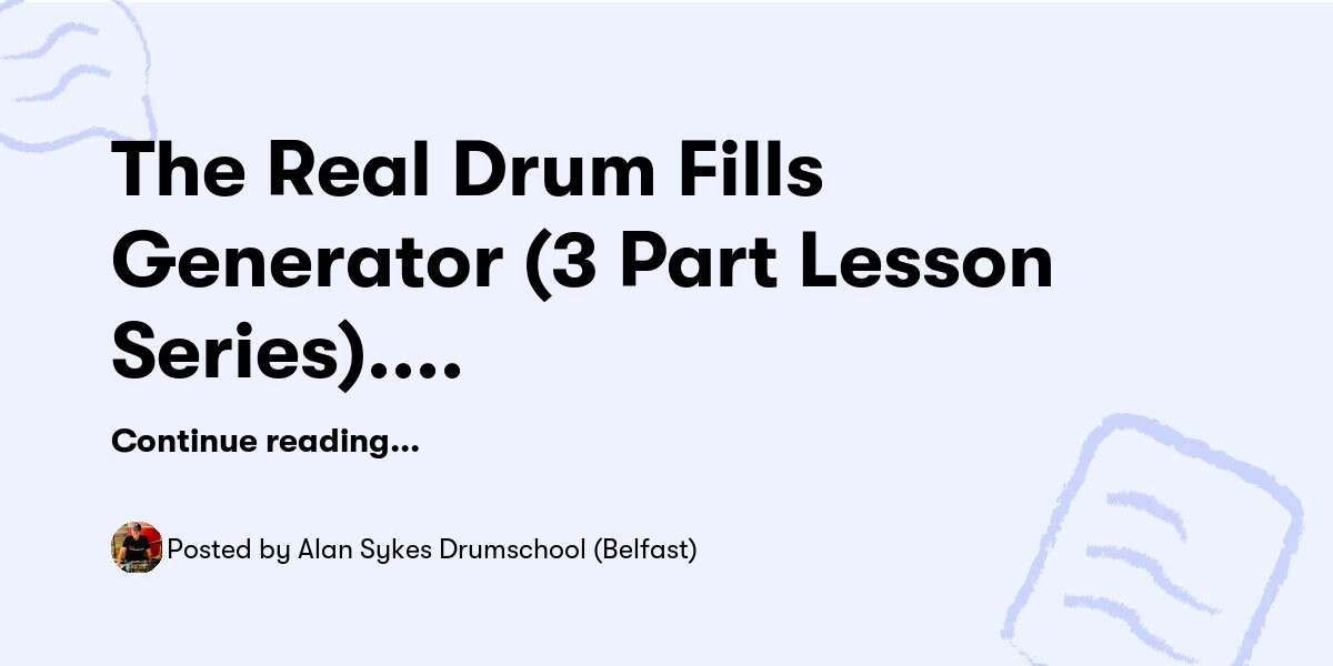 The Real Drum Fills Generator (3 Part Lesson Series). Introduction ...