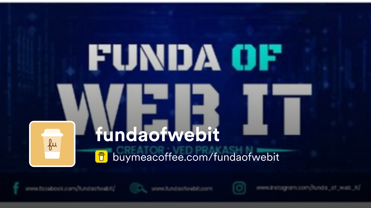 fundaofwebit is creating web development tutorials - Buymeacoffee