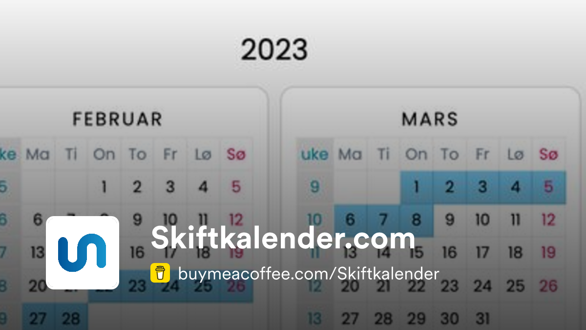 Skiftkalender.com is a free shift calendar tool for everyone - Buymeacoffee