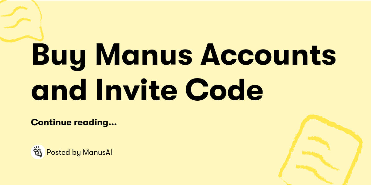 Buy Manus Accounts and Invite Code — ManusAI - Buymeacoffee
