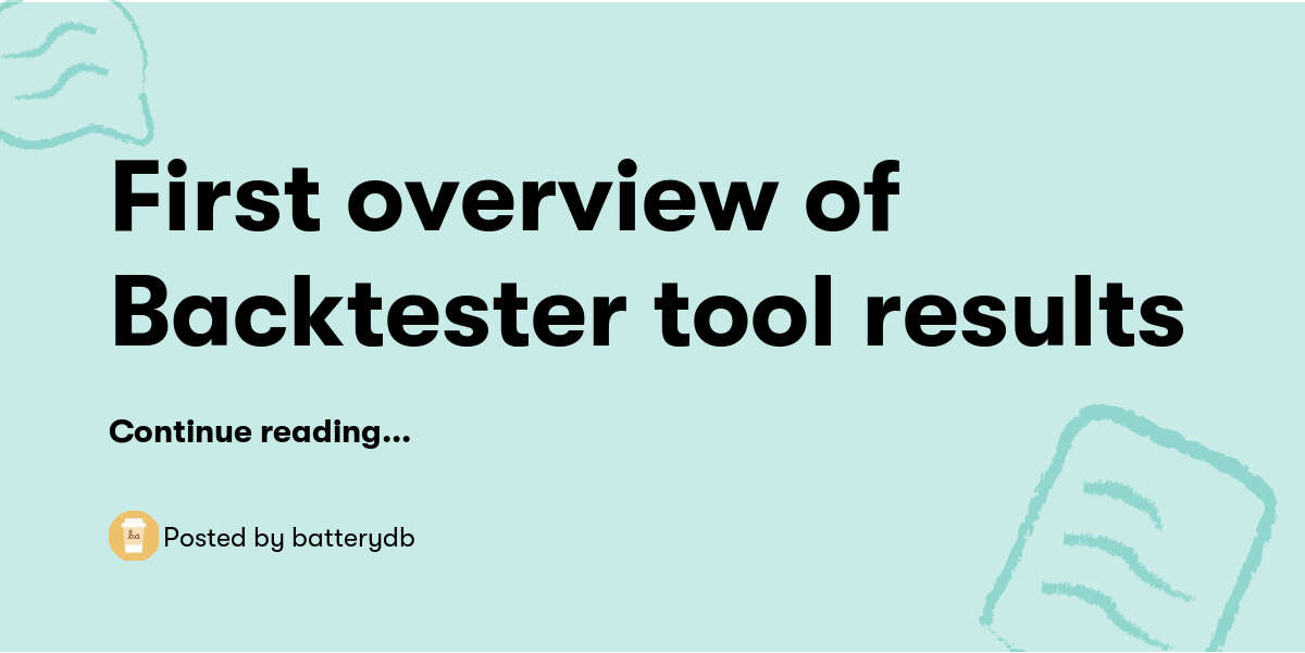 First overview of Backtester tool results — batterydb - Buymeacoffee