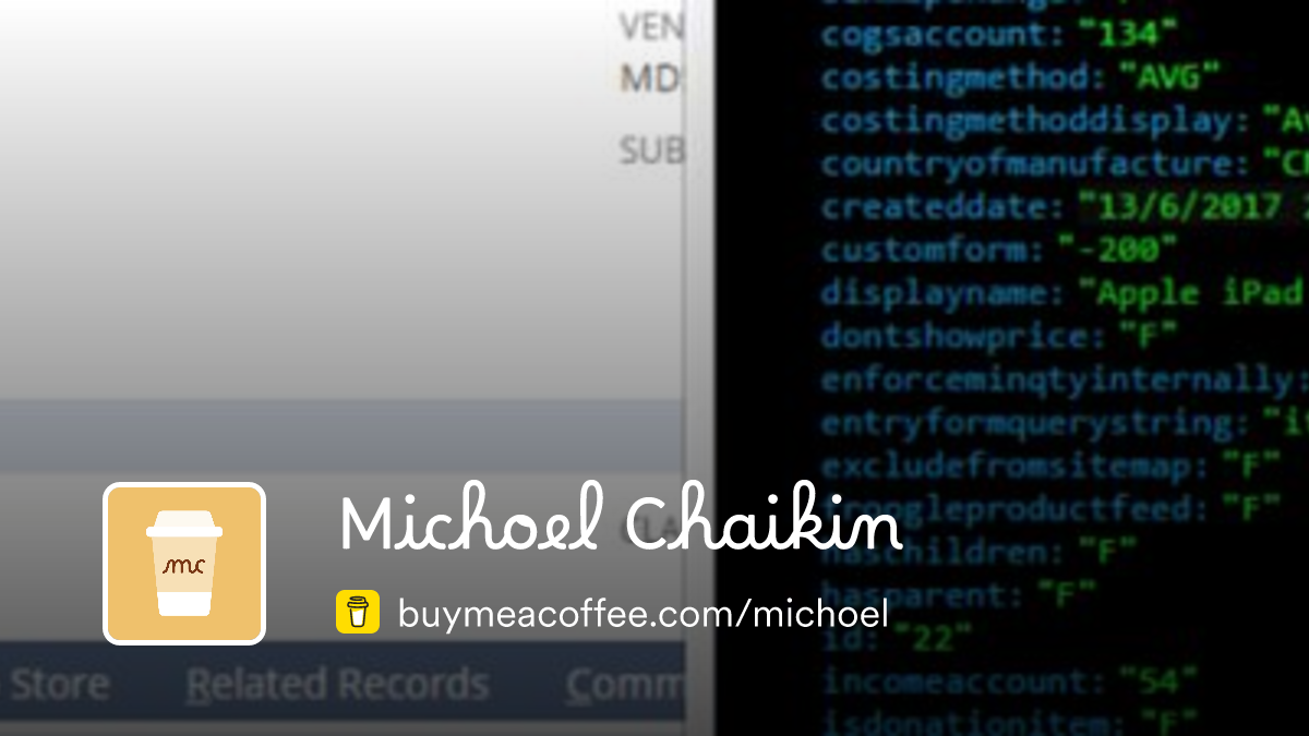 Michoel Chaikin is the author of a popular Chrome extension for NetSuite development - Buymeacoffee
