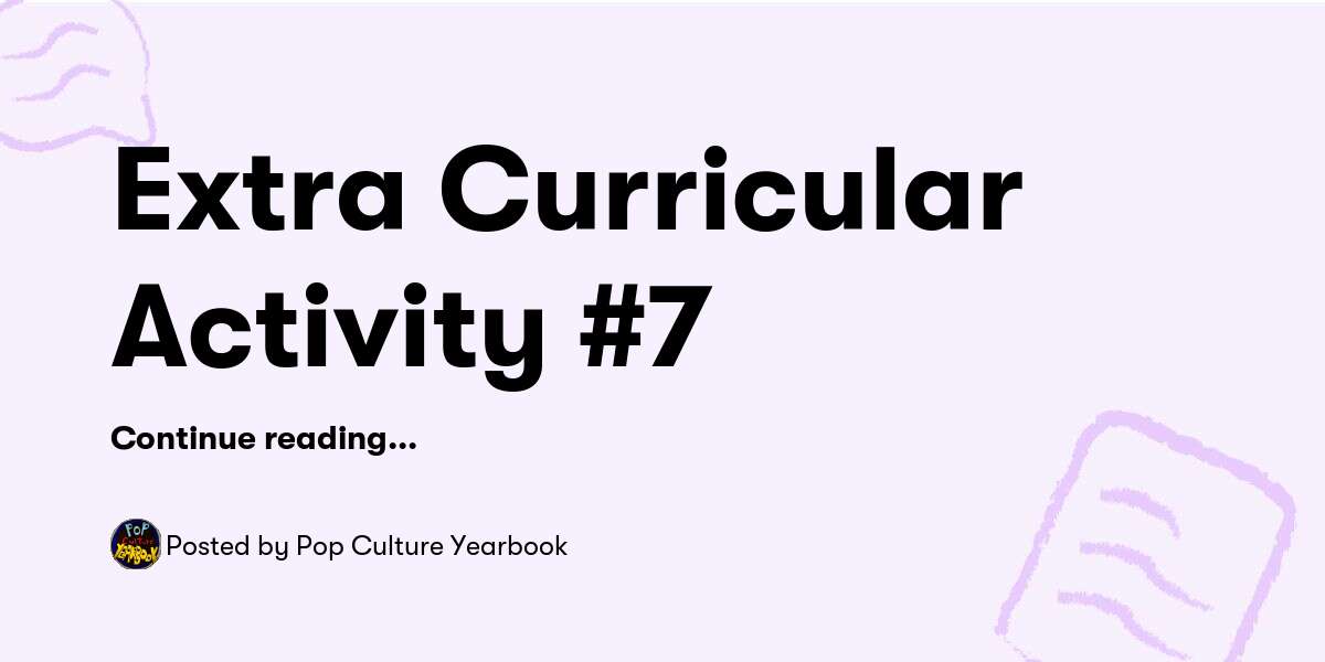 Extra Curricular Activity #7 — Pop Culture Yearbook - Buymeacoffee