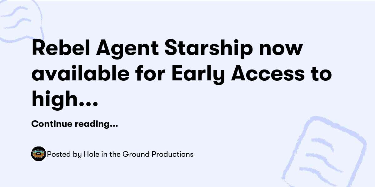 Rebel Agent Starship now available for Early Access to high tier ...