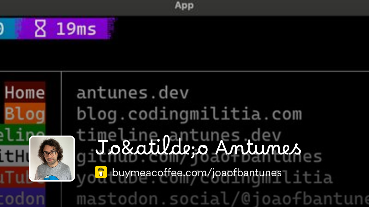 João Antunes is creating software development videos, posts and samples - Buymeacoffee
