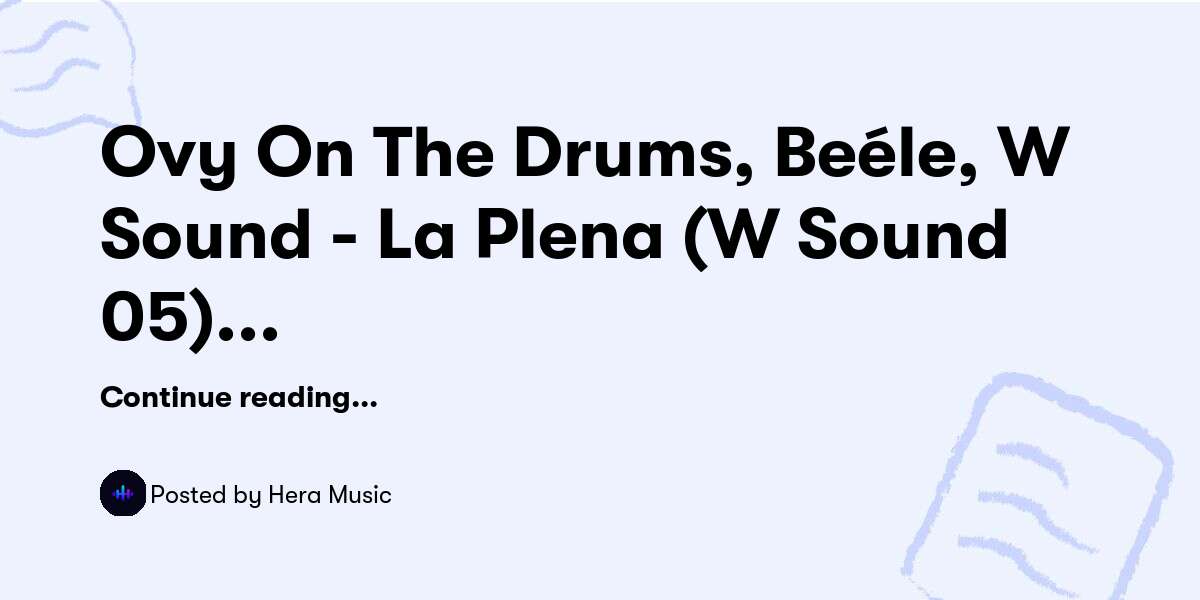Ovy On The Drums, Beéle, W Sound - La Plena (W Sound 05) [Hi-Res ...