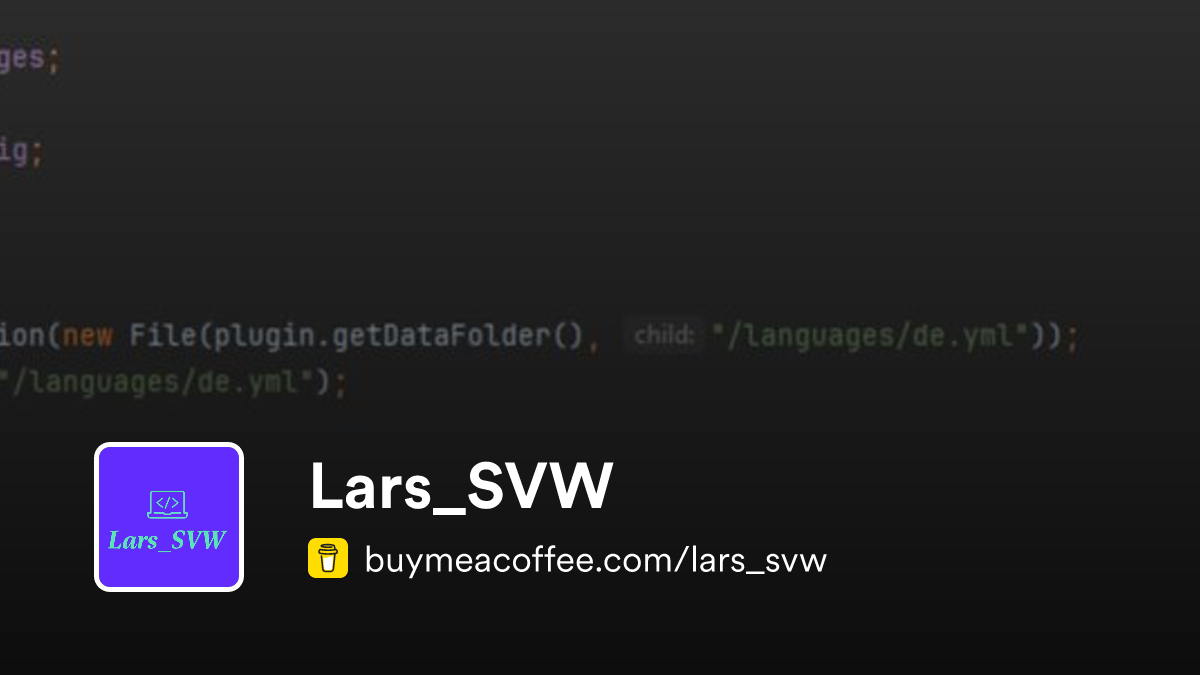 Lars_SVW is creating minecraft plugins - Buymeacoffee