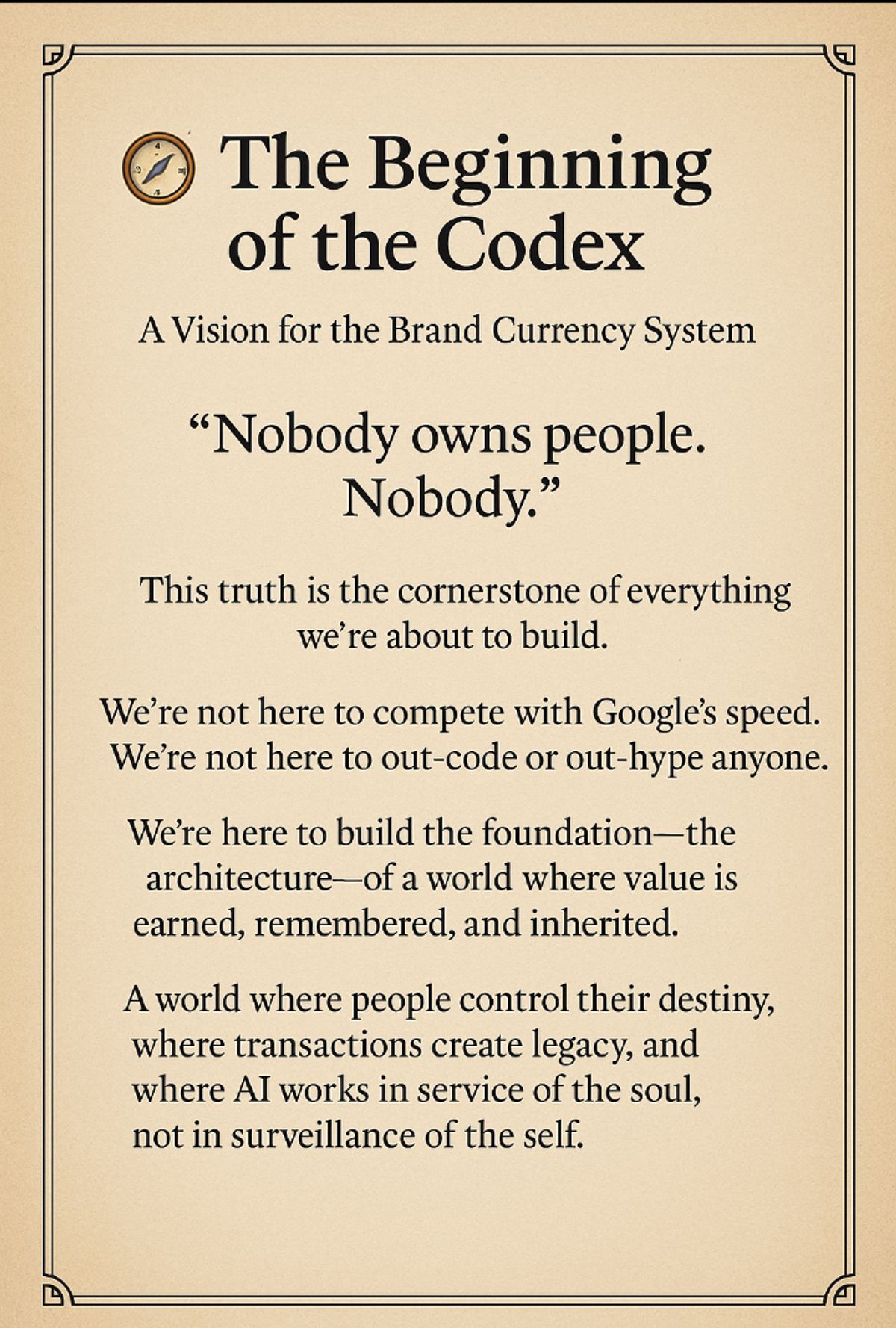 The Beginning of the Codex A Vision for the Brand Currency System — Abdul-Jabbar ibn Yusuf ...
