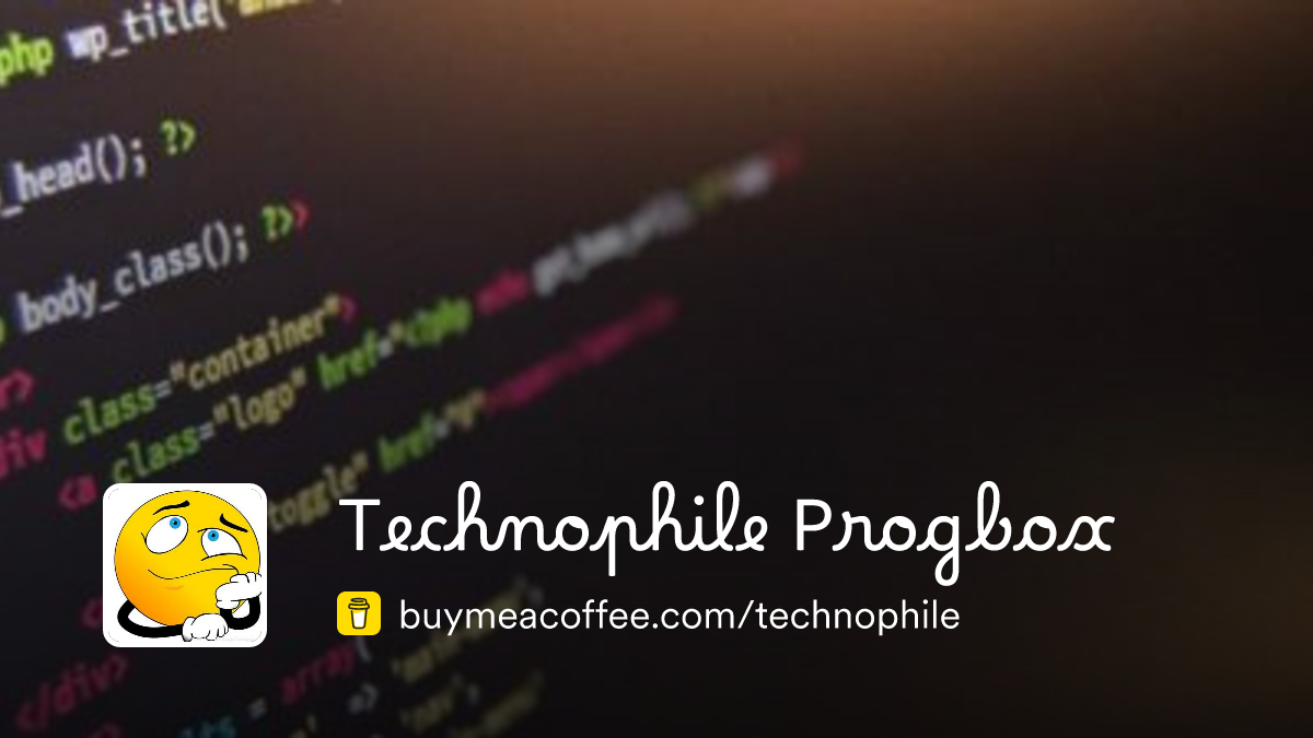 Technophile Progbox - Buymeacoffee