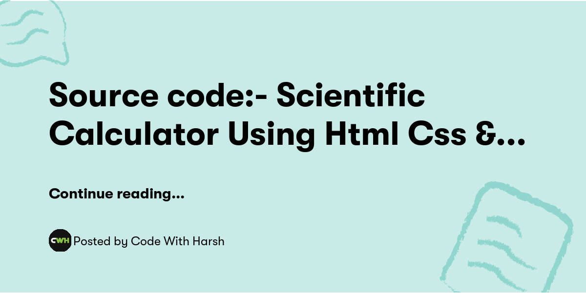 Source Code Scientific Calculator Using Html Css And Javascript — Code With Harsh Buymeacoffee
