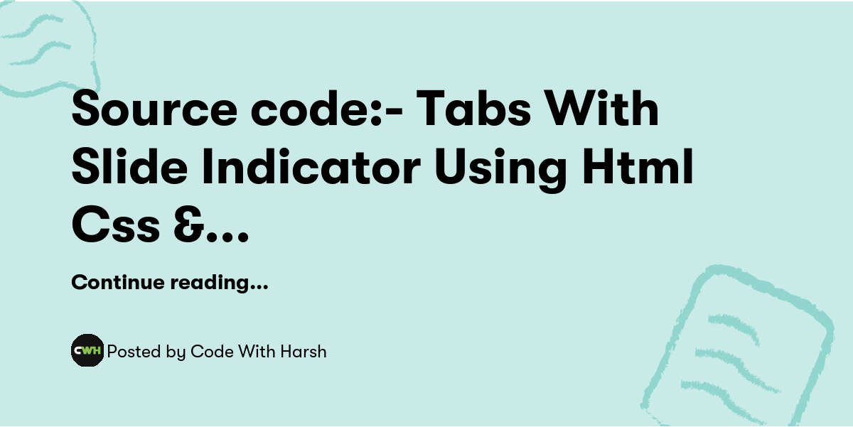Source Code Tabs With Slide Indicator Using Html Css And Javascript
