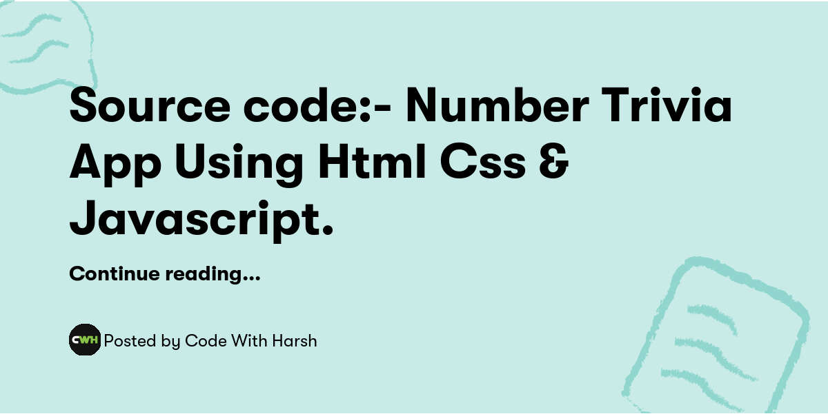 Source Code Number Trivia App Using Html Css And Javascript — Code