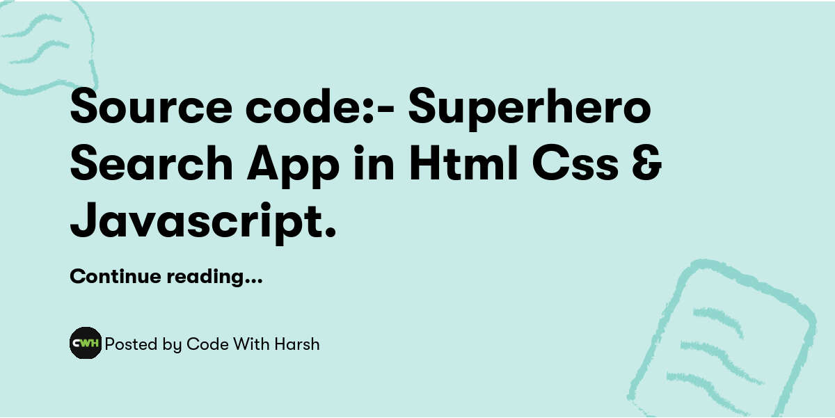 Source Code Superhero Search App In Html Css And Javascript — Code 4725