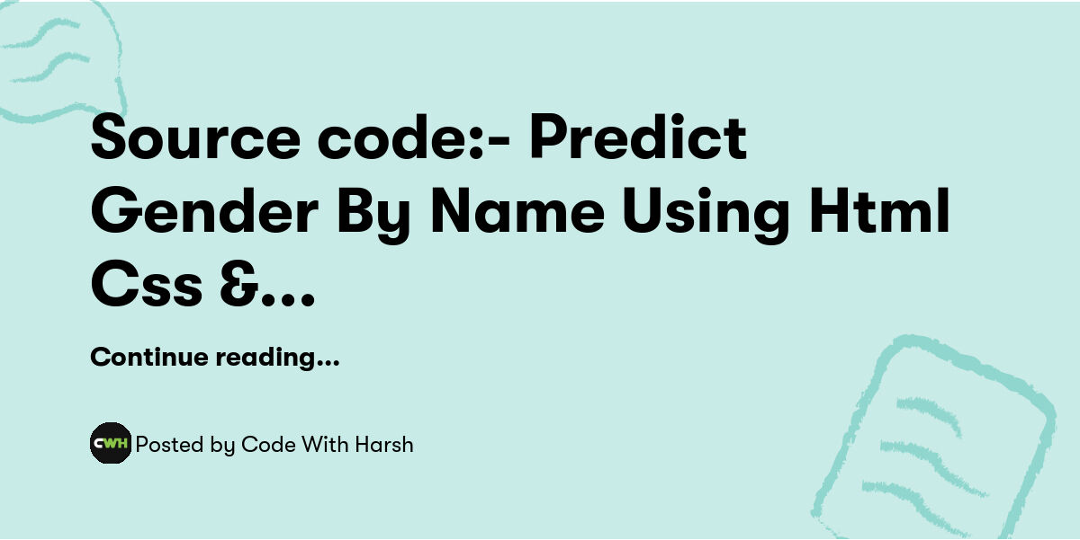 Source code:- Predict Gender By Name Using Html Css & Javascript ...