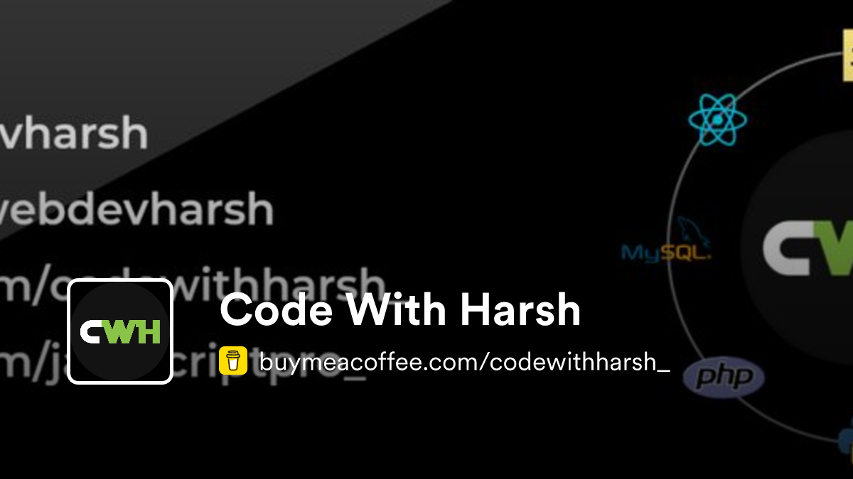 Code With Harsh is Web developer - Buymeacoffee