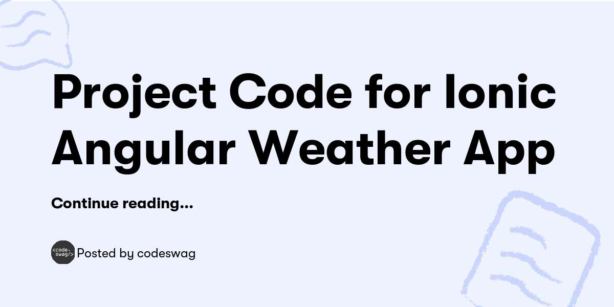 Project Code for Ionic Angular Weather App — codeswag - Buymeacoffee