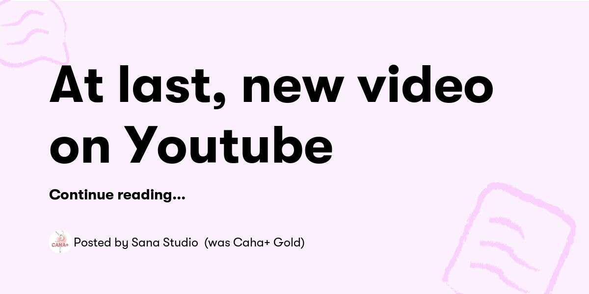 At last, new video on Youtube — Sana Studio (was Caha+ Gold) - Buymeacoffee