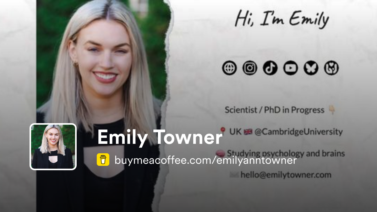 Emily Towner is creating science and psychology content - Buymeacoffee