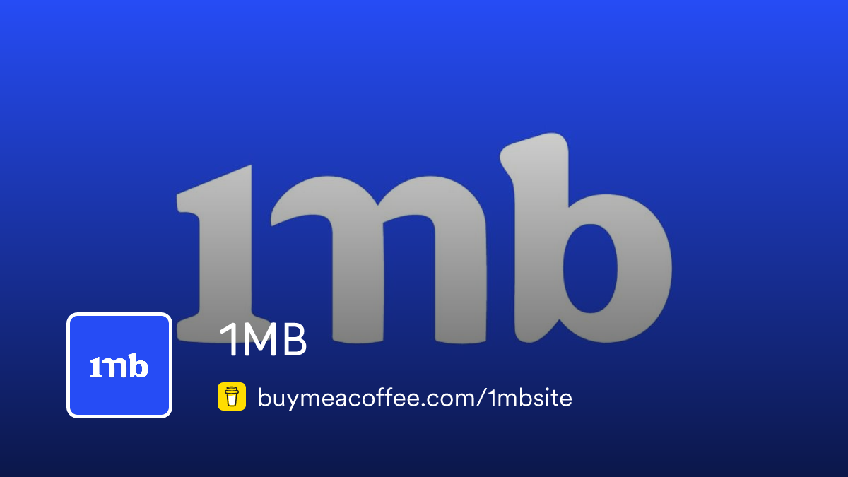 1MB is building 1mb.co - Buymeacoffee