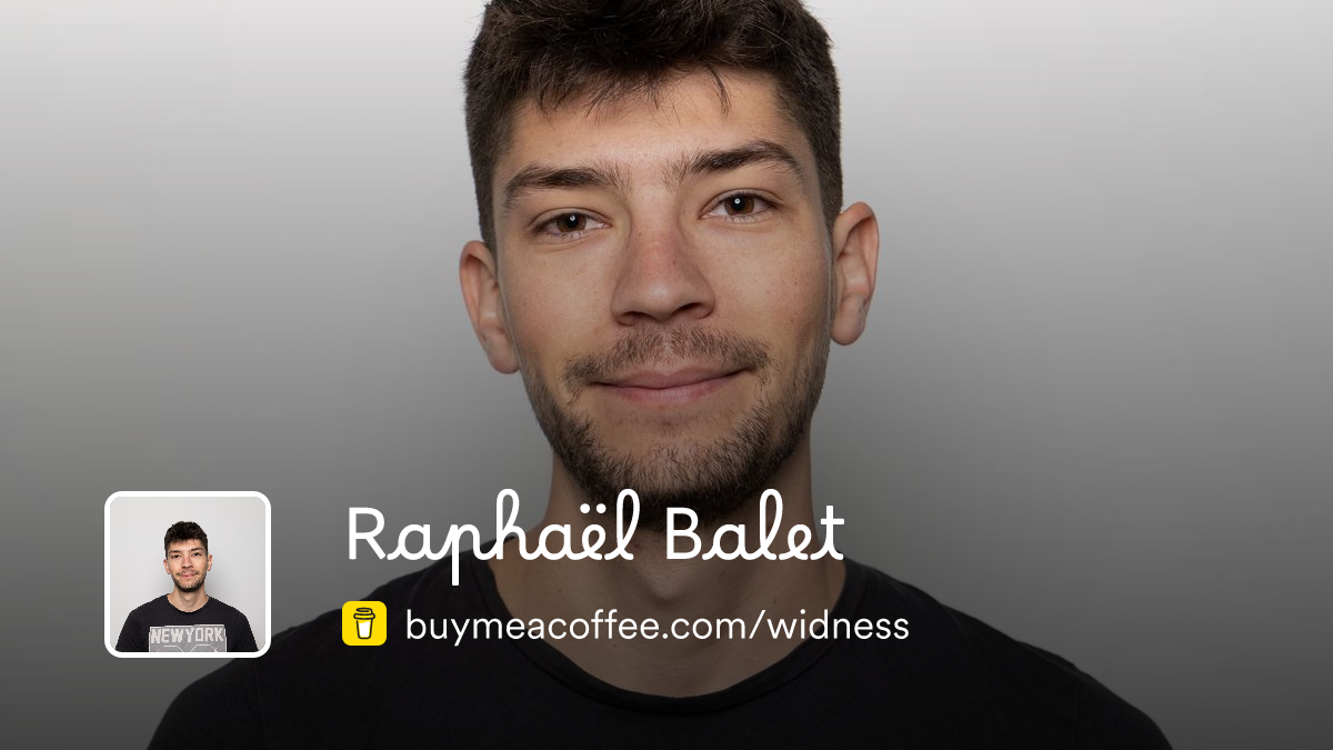 Raphaël Balet is creating code to be shared on the bright world - Buymeacoffee