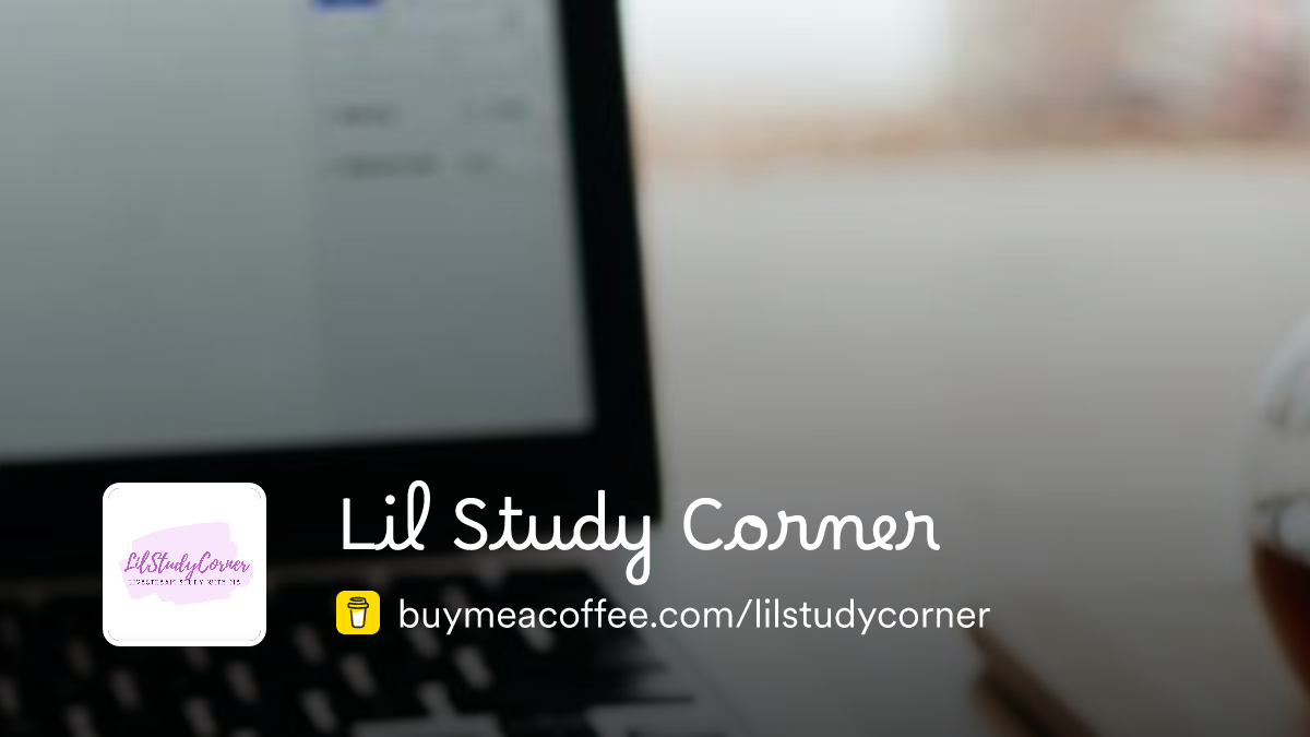 Lil Study Corner is creating Study With Me livestream on Youtube - Buymeacoffee