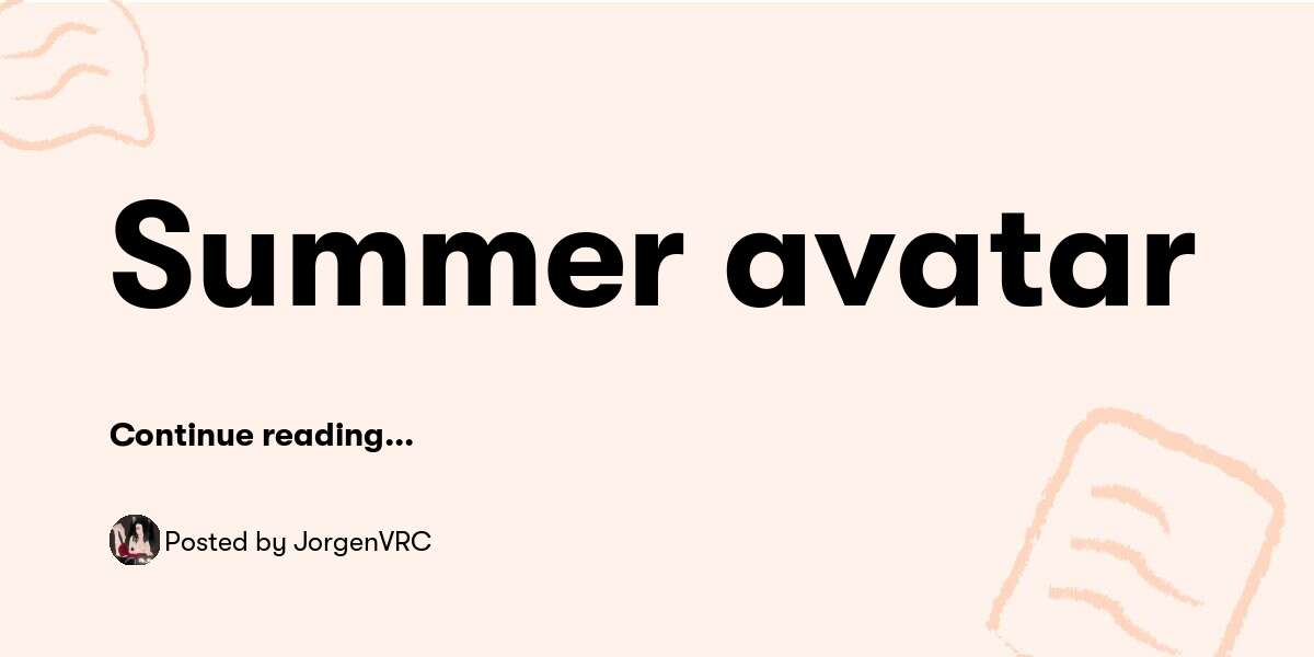 Summer avatar — JorgenVRC - Buymeacoffee