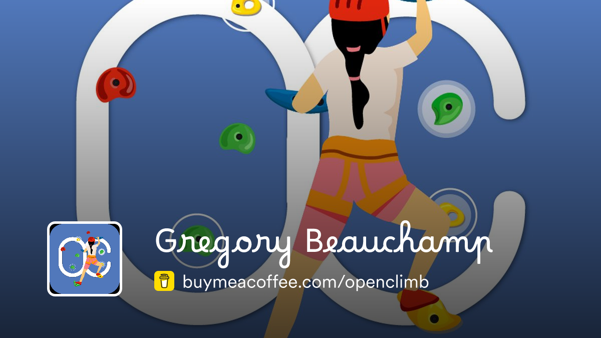 Gregory Beauchamp is the developer behind the openclimb app - Buymeacoffee
