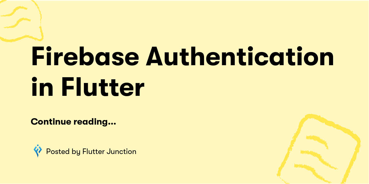 Firebase Authentication in Flutter — Flutter Junction - Buymeacoffee