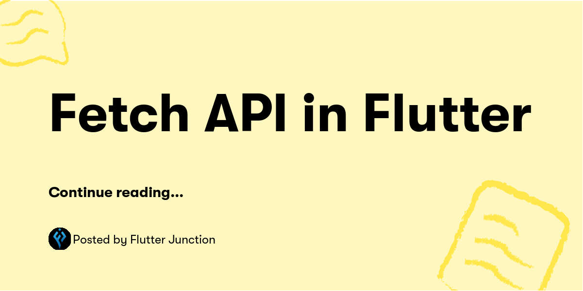 Fetch Api In Flutter — Flutter Junction Buymeacoffee