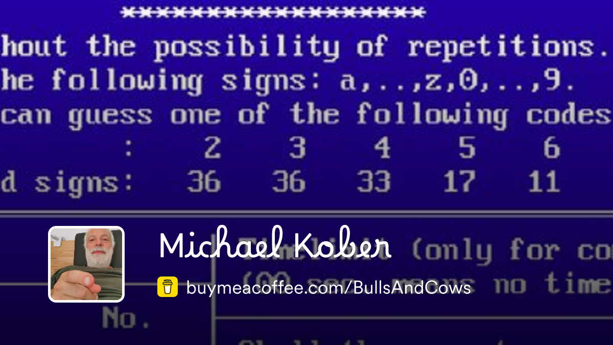 Michael Kober is creator of "Bulls and Cows" - a code-breaking logic ...